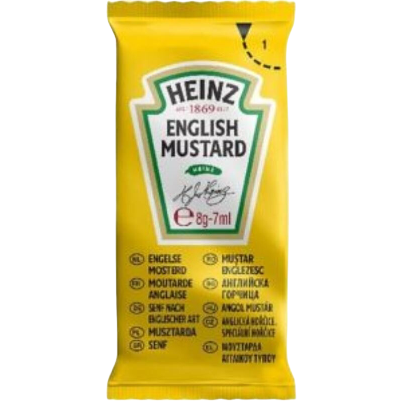 Heinz English Mustard Sachets - Mason Foodservice
