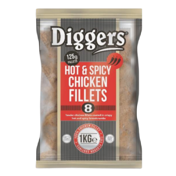 Diggers Hot And Spicy Chicken Burgers 125g - Mason Foodservice