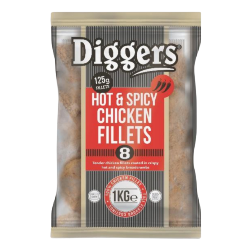 Diggers Hot And Spicy Chicken Burgers 125g - Mason Foodservice